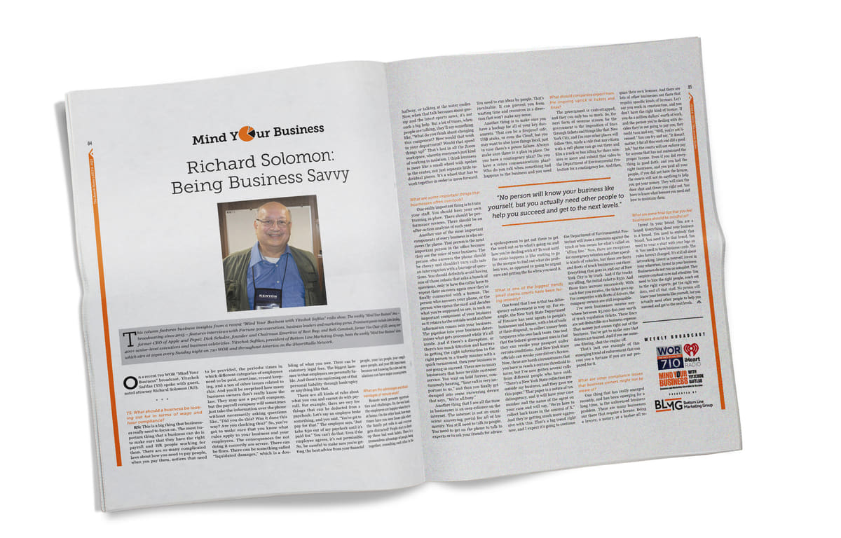 An Interview with Richard Solomon: Being Business Savvy | Mind Your ...